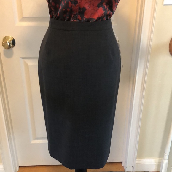Jones New York | Skirts | Nwt Jones New York Slate Gray Skirt With Back Slit Sz8 Washable Wool ...